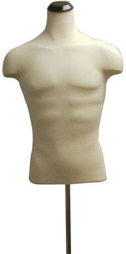 Male Body Form White Jersey w/ Shoulders, Black Round Wood Base ...