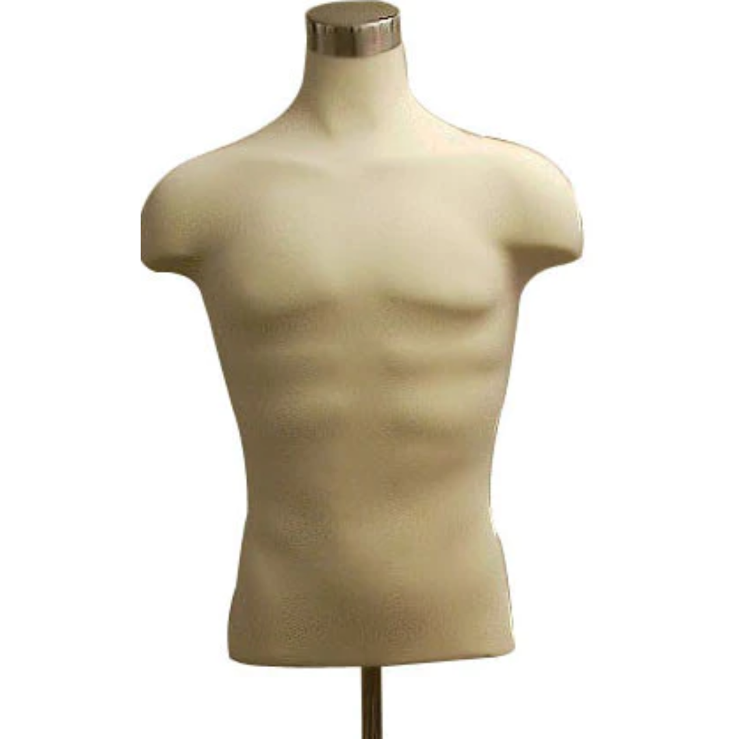 Male Body Form White Jersey w/ Shoulders, Tabletop Stand – Mannequin ...