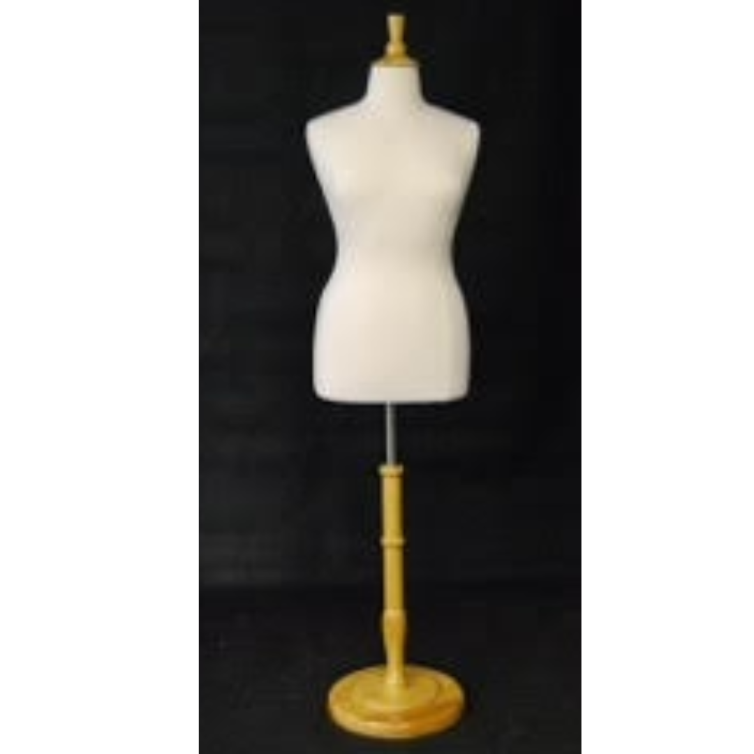 Plus-Size Female Body Form: White Jersey on Round Wood Base, Size 14/1 ...